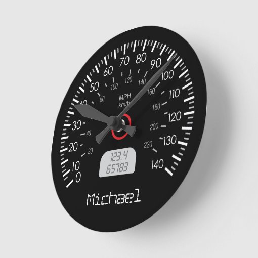 Cool Speedometer Personalized Wall Clock | Zazzle