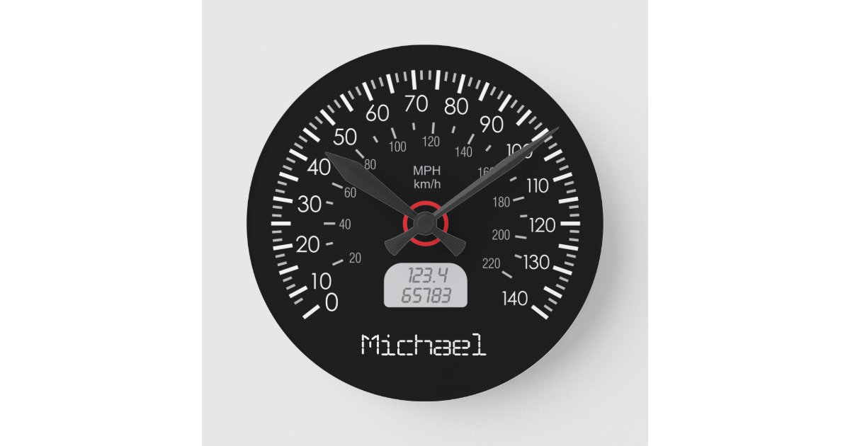 Cool Speedometer Personalized Wall Clock | Zazzle