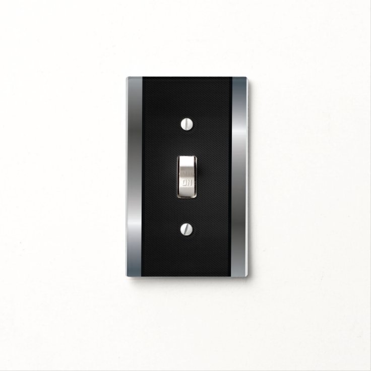 Cool Stainless Steel Border - Black Silver Metal Light Switch Cover ...
