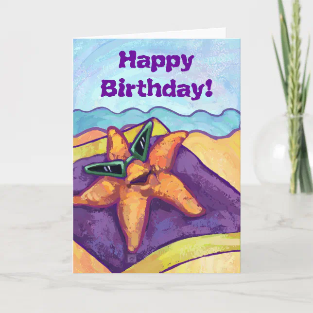 Cool Starfish Happy Birthday Card | Zazzle