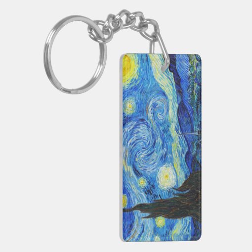 Cool Starry Night Vincent Van Gogh painting Keychain | Zazzle