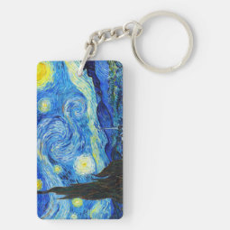 Cool Starry Night Vincent Van Gogh painting Keychain | Zazzle