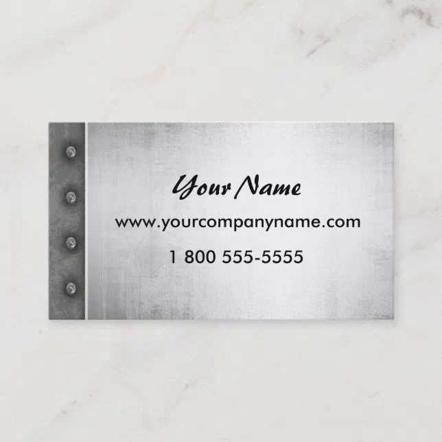 Cool Steel Metal Look Business Cards | Zazzle
