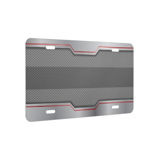 Cool Steel & Metal Mesh Red Stripe - CUSTOMIZE License Plate | Zazzle