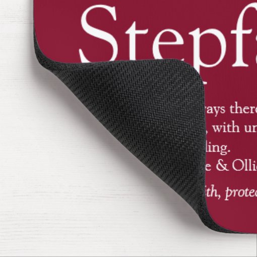 Cool Stepfather, Stepdad Definition Fun Burgundy Mouse Pad | Zazzle