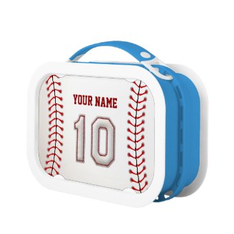 Cool Stitched Baseball Number 10 Lunch Box | Zazzle