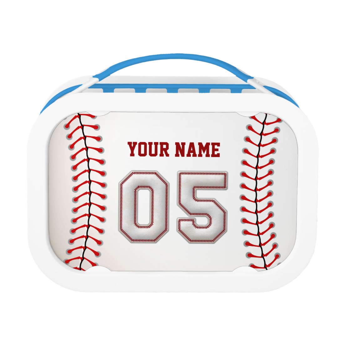 Cool Stitched Baseball Number 5 Lunch Box | Zazzle