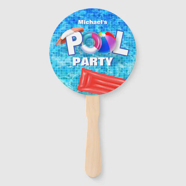 Cool Summer Pool Party Swimming Water Fun Hand Fan | Zazzle