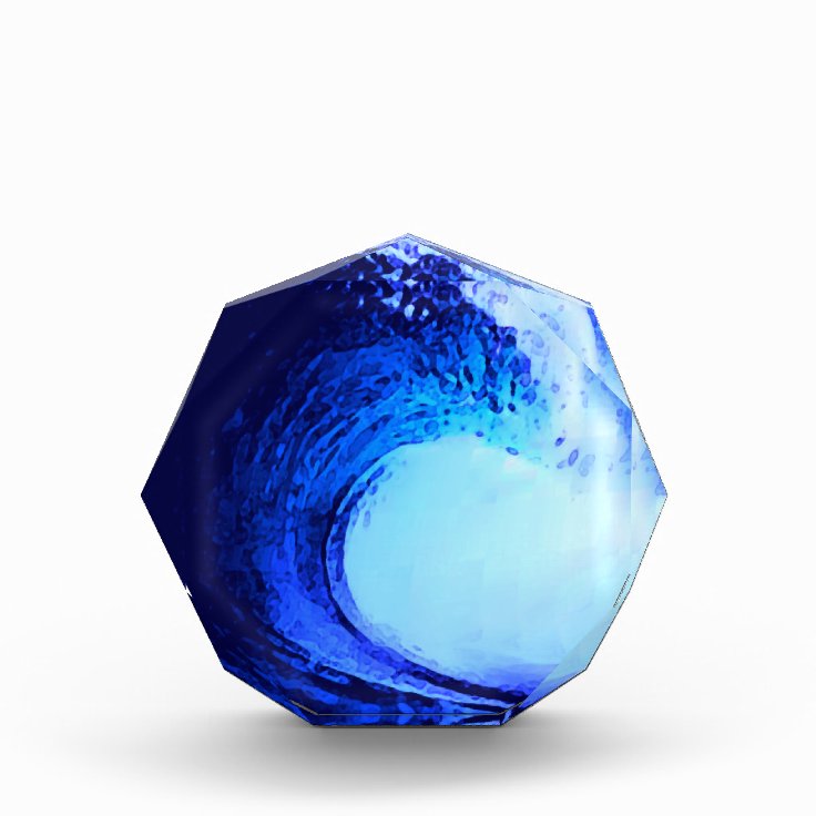 cool surf style blue wave award | Zazzle