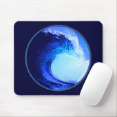 cool surf style blue wave mouse pad | Zazzle