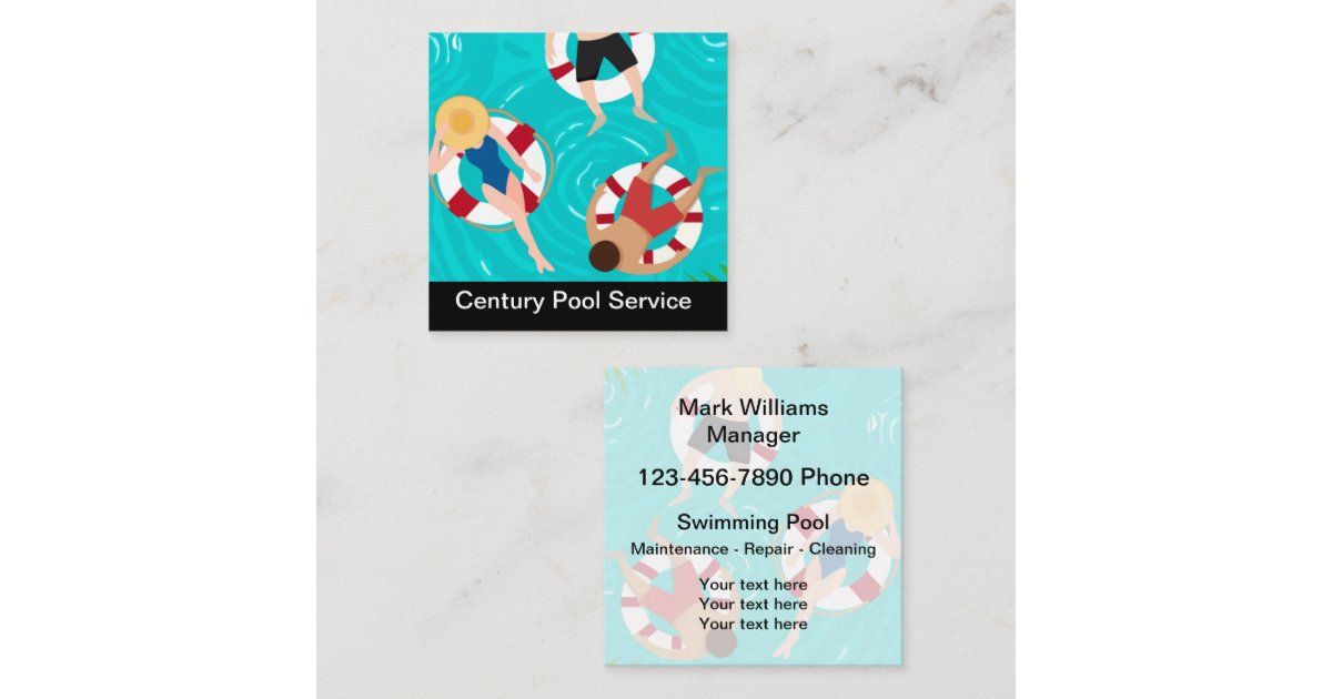 Cool Swimming Pool Business Card Template | Zazzle