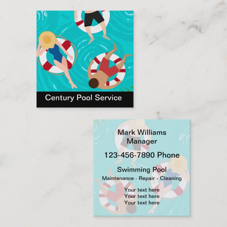 Cool Swimming Pool Business Card Template | Zazzle