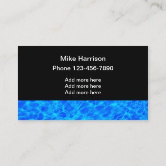 Cool Swimming Pool Water Design Business Card | Zazzle