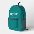 Cool Teal Modern Minimalist Trendy Personalized Printed Backpack | Zazzle
