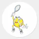 Cool Tennis Ball Holding Racquet Classic Round Sticker | Zazzle