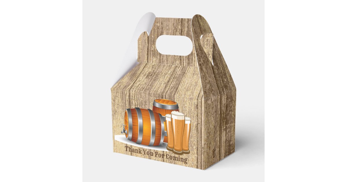 Cool thank you for coming beer keg party favor boxes | Zazzle