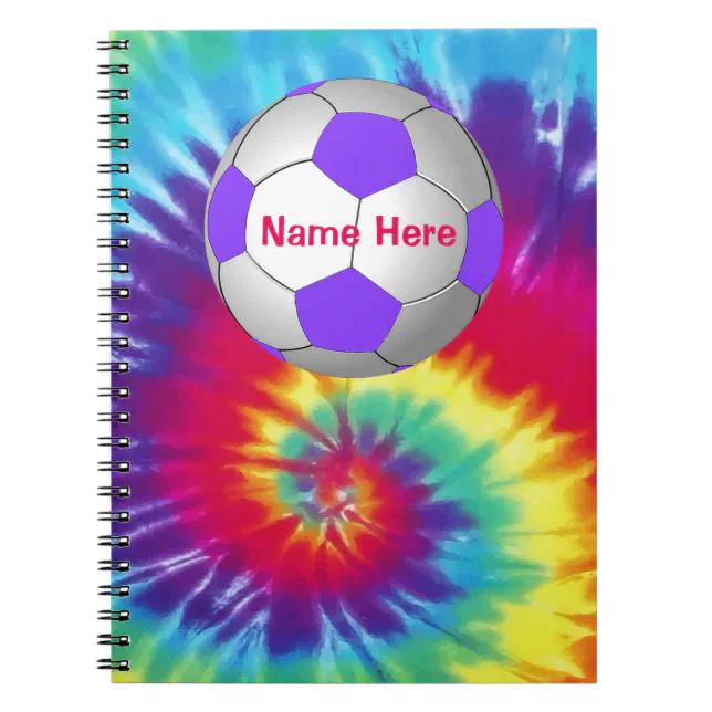 Cool Tie Dye PERSONALIZED Soccer Notebook | Zazzle