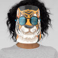 Cool Tiger Face With Sunglasses Face Shield | Zazzle