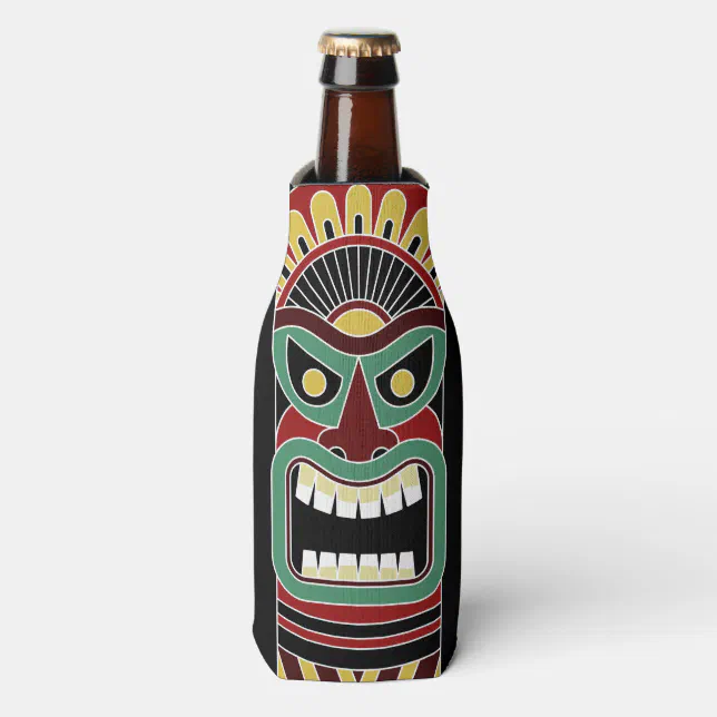 Cool Tiki Totem custom name bottle cooler | Zazzle
