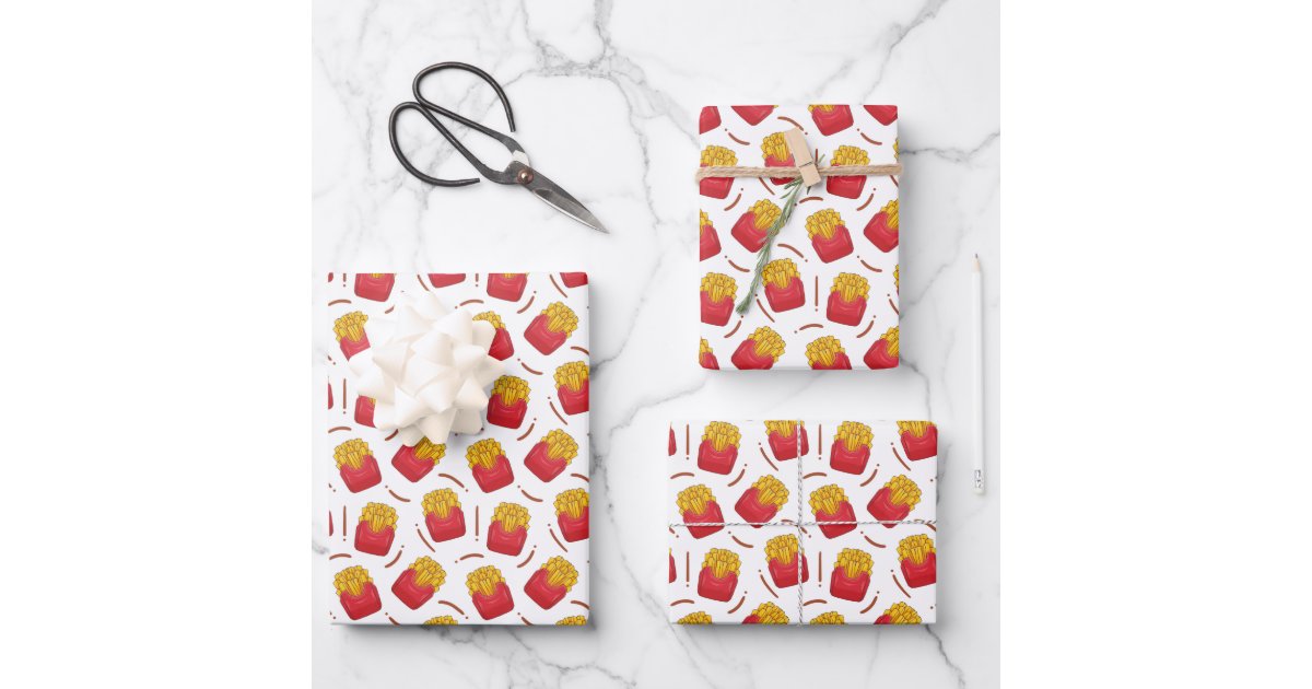 cool tiled French fry pattern fast food Wrapping Paper Sheets | Zazzle