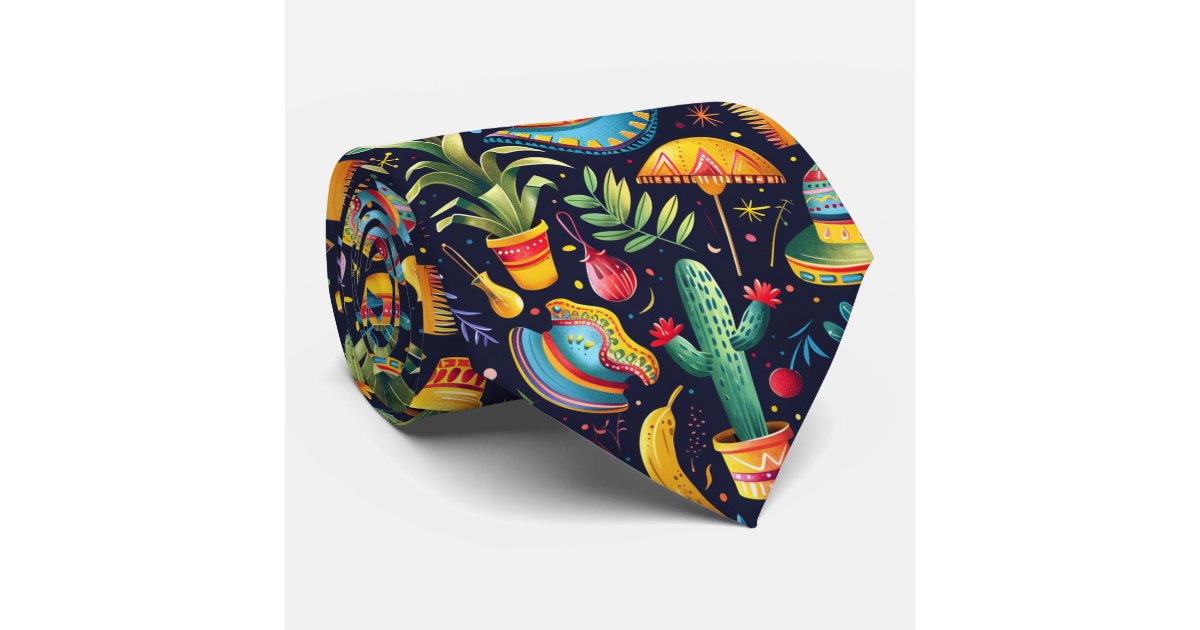 Cool tiled Mexican pattern Neck Tie | Zazzle