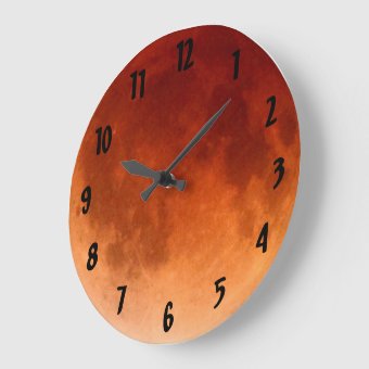Cool Total Lunar Eclipse Blood Moon Clock | Zazzle