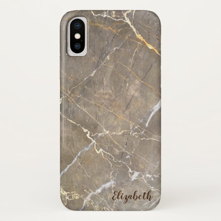 Cool Trendy Brown Marble Texture- Personalized Case-Mate iPhone Case ...