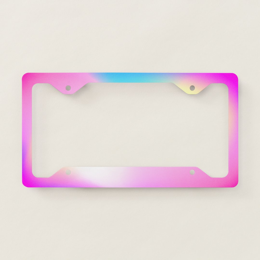 Cool Trendy Girly Holographic License Plate Frame | Zazzle