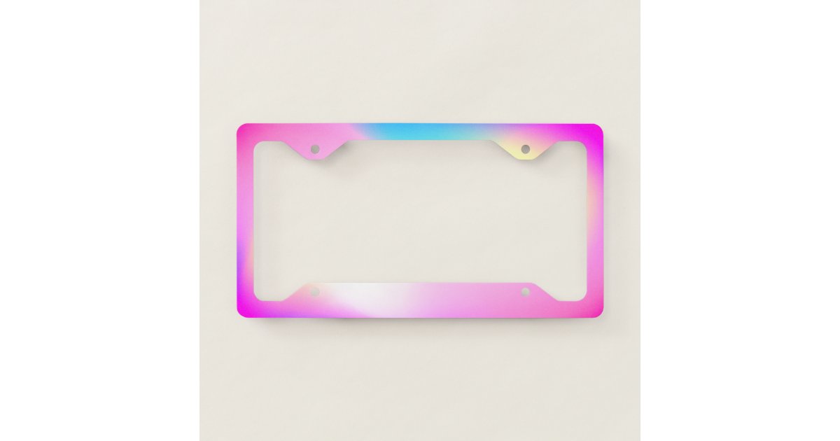 Cool Trendy Girly Holographic License Plate Frame | Zazzle