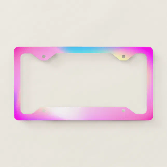 Cool Trendy Girly Holographic License Plate Frame | Zazzle