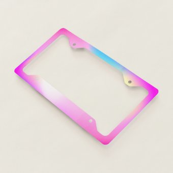Cool Trendy Girly Holographic License Plate Frame | Zazzle