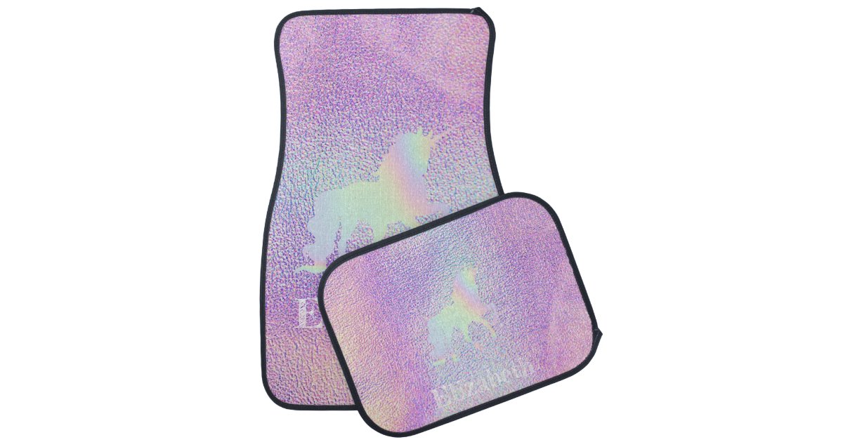 Cool Trendy Holographic Unicorn Car Floor Mat | Zazzle