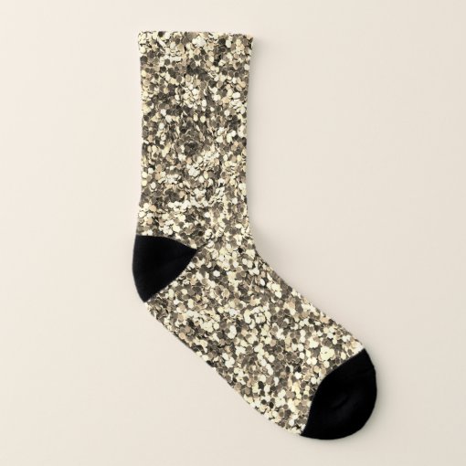 Cool Trendy Shiny Gold Glitter Socks | Zazzle