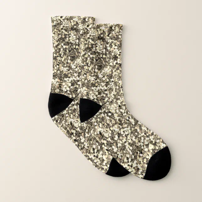 Cool Trendy Shiny Gold Glitter Socks | Zazzle