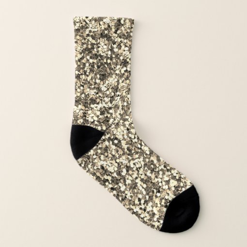 Cool Trendy Shiny Gold Glitter Socks | Zazzle