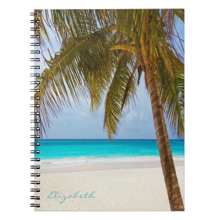 Cool Trendy Tropical Beach ,Palm-Personalized Notebook | Zazzle.com