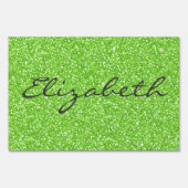 Cool trendy vibrant neon green faux glitter yard sign | Zazzle