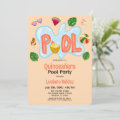 Cool Tropical Summer Pool Party Quinceañera Invita Invitation | Zazzle