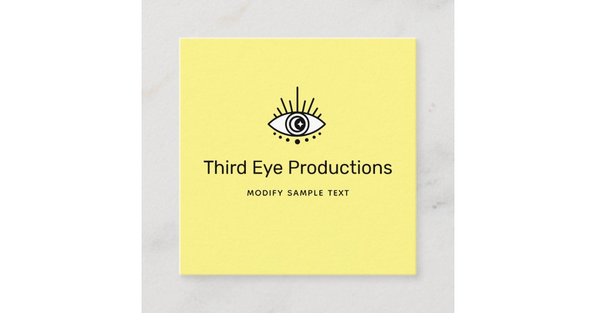 Cool Unique Third Eye Yellow Business Card | Zazzle