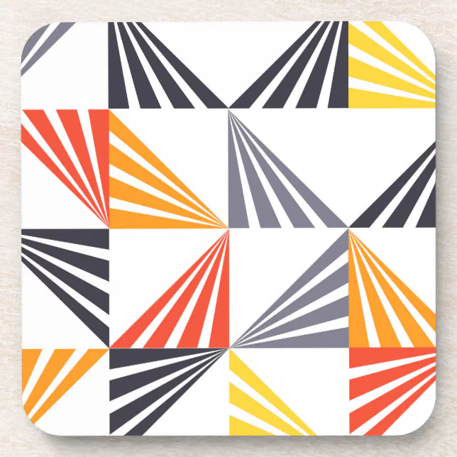 Cool, unique, trendy, urban, colorful triangles beverage coaster | Zazzle