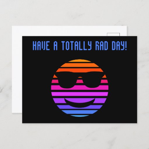 Cool Vaporwave Emoji Custom Message Rad Day Postcard | Zazzle
