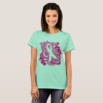 Cool Vector Graphics Pink Ribbon T-shirt | Zazzle