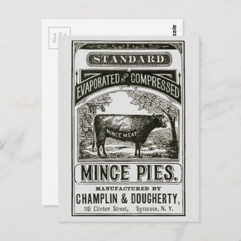 Cool Victorian Meat Pie Advert Postcard | Zazzle