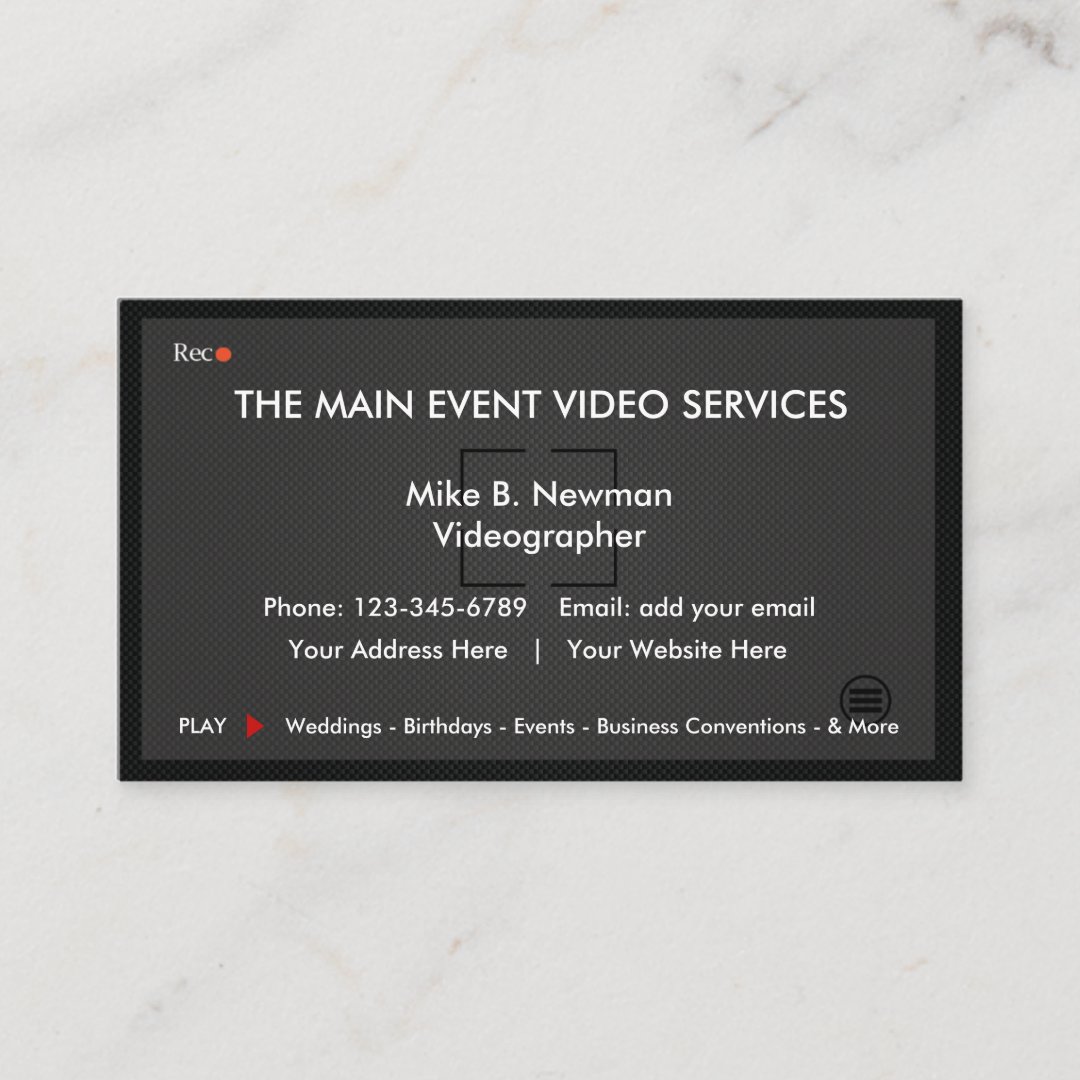 Cool Videographer Business Cards | Zazzle