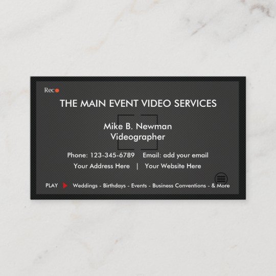 Cool Videographer Business Cards | Zazzle.com