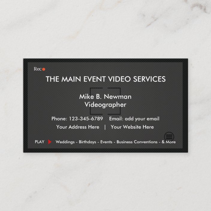 Cool Videographer Business Cards | Zazzle