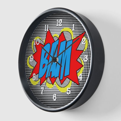 Cool Vintage Comic Book Pop Art Style BAM! Clock | Zazzle