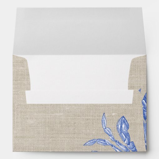 Cool Vintage Nautical Blue Crab Custom Beach Envelope | Zazzle