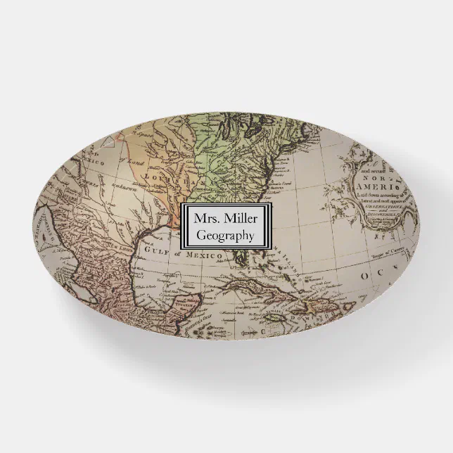 Cool Vintage New World Map Geography Teacher Paperweight | Zazzle