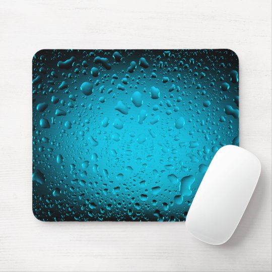 Cool water drops blue mouse pad | Zazzle.com